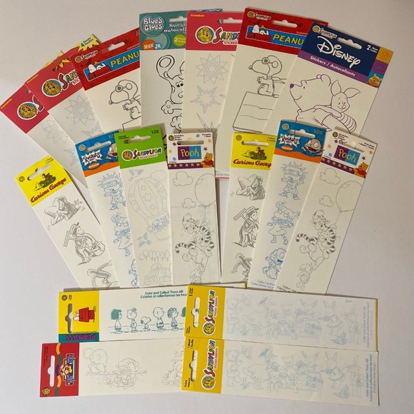 Sandylion | Other | Vintage Sandylion Sticker Designs Coloring Scene ...